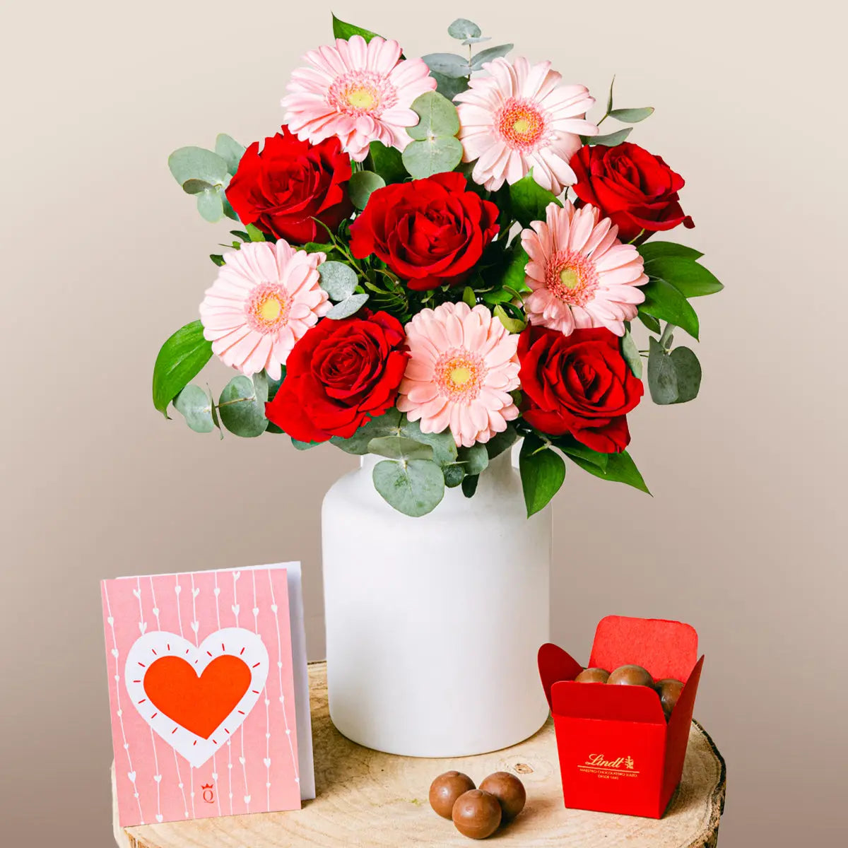 Valentine's Pink Bouquet - Premium Roses & Gerberas – Flora Queen
